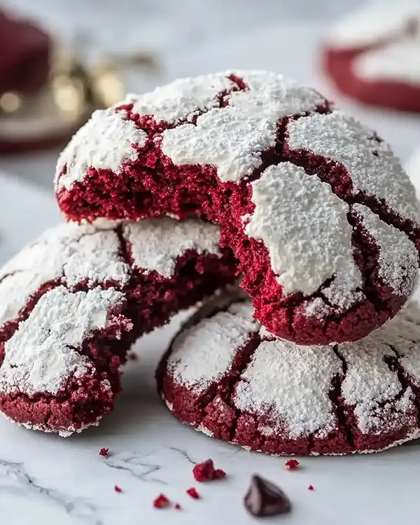 Easy Red Velvet Crinkle Cookies - Eden Plate
