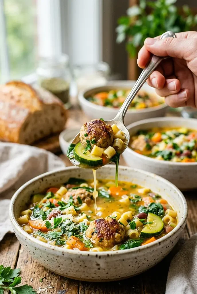 Summer Minestrone With Turkey Meatballs - Eden Plate